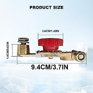 Quick Disconnect Battery Cut Off Switch Top Post Battery Disconnect Switch Pure CoppelPower Off Switch Car Battery Connector (Red)