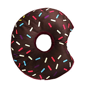 Truyond Donut Pillow for Ear Piercings - Comfortable Soft Ear Pillow for Side Sleeping - Reduces Ear Discomfort - Fun Decor, Stuffed Cushion and Toy, 14 Inches (Brown Chocolate)