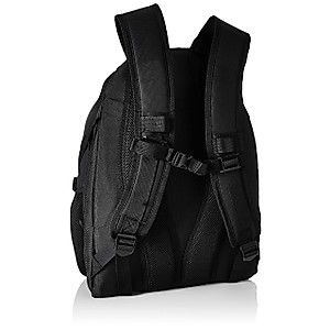 Amazon Basics Multi-Compartment Backpack with Top Handle and Padded Shoulder Straps, Fits up to 15-Inch Laptop - Black