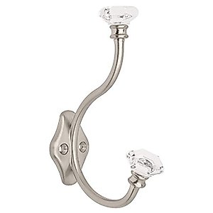 Liberty 128734 Acrylic Facets Design Coat and Hat Hook, Satin Nickel and Clear