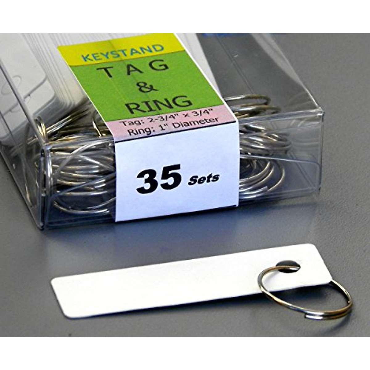 Key Hook, Key Rack #35MGN, 35 Extra Space Bolted Metal Hooks with 'Customize Name Plate', (35 Sets of Tag & Ring Included) - Made in USA
