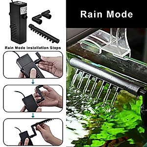 DOMICA Internal Aquarium Filter with Aeration System 100GPH 5W Power Filter for 5 to 15 Gallons Fish Tank, Submersible Fish Tank Filter