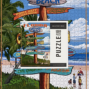 Daytona Beach, Florida, Destinations Sign (1000 Piece Puzzle, Challenging Jigsaw Puzzle for Adults, Made in USA)