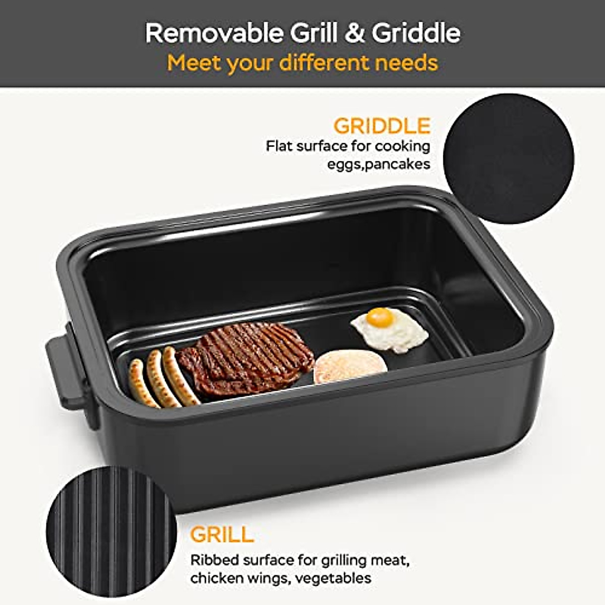 Geek Chef Air Fryer & Electric Indoor Grill Combo, Indoor Tabletop Grill & Griddle