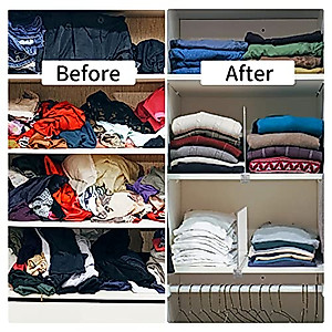 gbayle 6 PCS Acrylic Clear Closet Shelf Divider，Closet Organization for Wooden Shelving Suitable for Vertical Shelves Or Bedroom, Kitchen,Books,Towels and Hats, Purses Separators and Office…