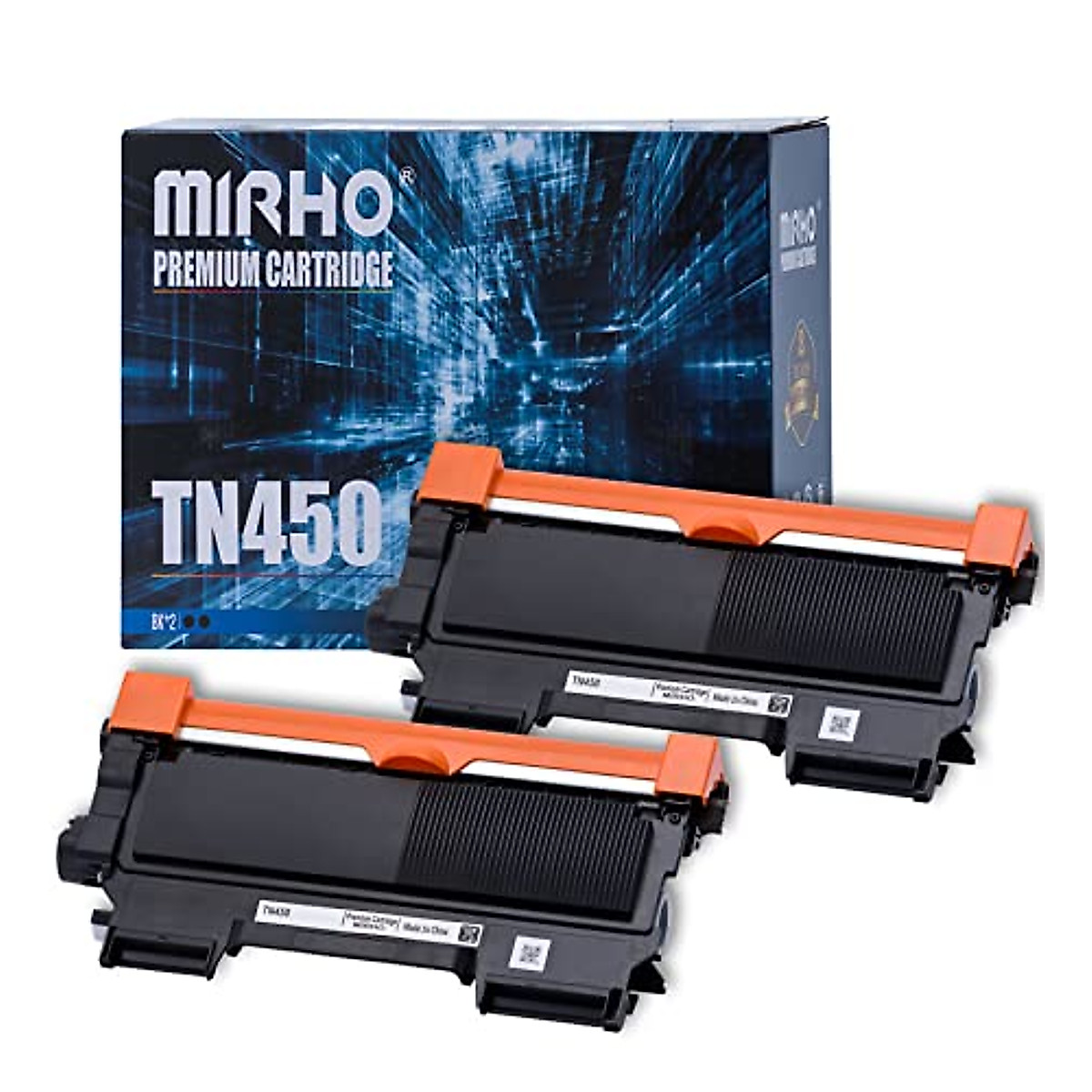 MIRHO Compatible Toner Cartridge Replacement for Brother TN-450 TN 450 TN420 TN-420, Toner Cartridge for Brother HL-2270DW MFC-7360 MFC-7460DN DCP-7060D Printer, 2600 Page Yield(Black, 2-Pack)