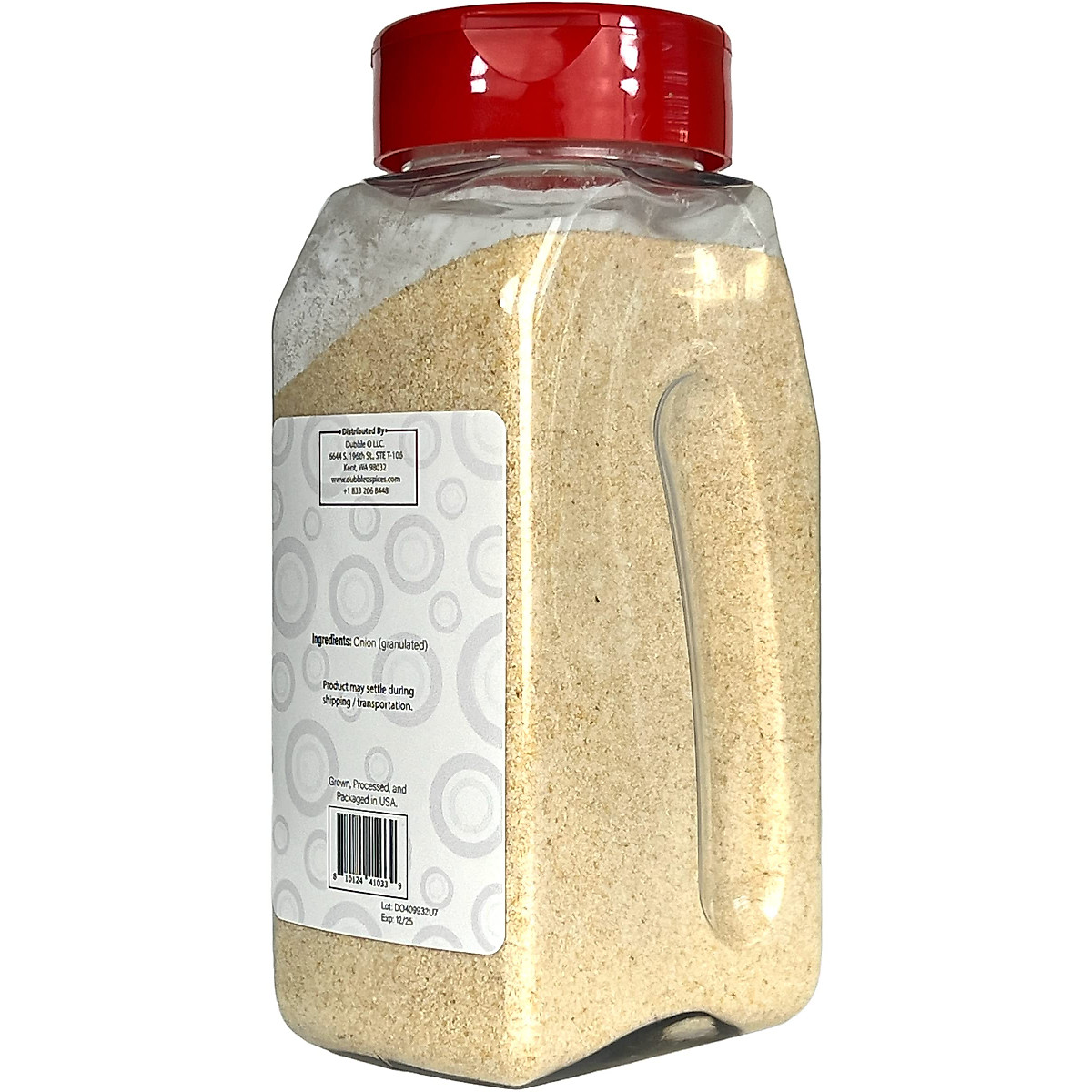 Granulated Onion - 10 oz. - Non GMO, Kosher, Halal, and Gluten - Dubble O Brand