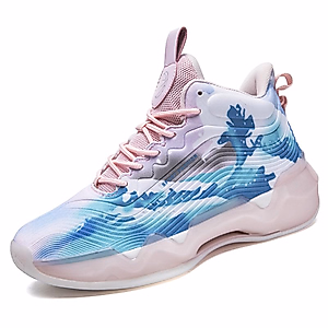 Mikrydco Mens High Top Basketball Shoes for Boys Fahion Breathable Non Slip Outdoor Streetball Sneakers Cushioning Running Tennis Boots Zapatos para Hombres