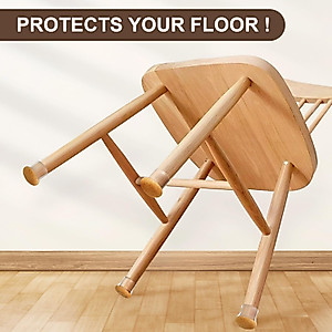 OCONDA 20 Pcs Chair Leg Floor Protectors for Hardwood Floors, Clear Rubber Furniture Sliders with Felt, Silicone Furniture Leg Caps Covers, Fit Round Diameter (0.8''-1.2'')