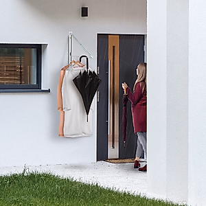 DarMeyFull Drying Rack Wall Mounted Clothes Drying Rack Folding Indoor Organization Storage Laundry Aluminum Retractable Clothing Hanging Rack for Space Saving(Silver,2pcs)