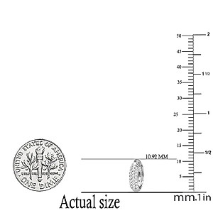 Dazzlingrock Collection 0.30 Carat (ctw) Round Lab Grown Diamond Ladies Huggies Hoop Earrings 1/3 CT, 10K White Gold