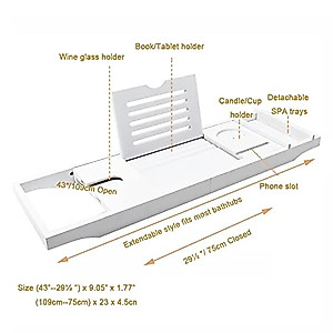 ZLXDP Bathtub Tray Bathtub Caddy Organizer Hanging Wine Tablet Holder Reading Rack Bath Tub Shelf ( Color : E , Size : As Shown )