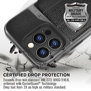 VENA Wallet Case Compatible with Apple iPhone 13 Pro (6.1"-inch), vCommute (Military Grade Drop Protection) Flip Leather Cover Card Slot Holder with Kickstand (Space Gray)