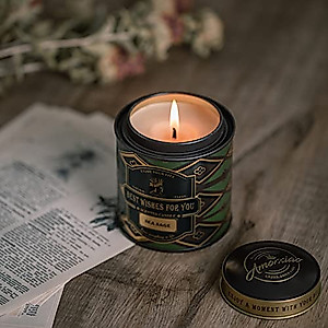 Sage Candles for Cleansing House, 10 oz Candles for Home Scented, 70 Hours Sage Candle for Meditation, Protection, Sage Candles for Cleansing House Negative Energy, Candles Gifts for Women