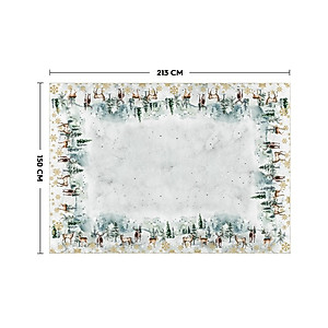 Artoid Mode Deer Snowflakes Pine Tree Christmas Area Rug, Xmas Winter Home Decor Low-Profile Washable Area Rugs for Entryway Bedroom Living Room Laundry Room Indoor 5x7 Feet