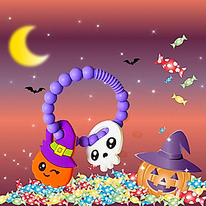 Nightmare Before Christmas Baby Toys Pumpkin Teether Baby Girl Or Boy Halloween Teether Perfect Chew Toy for Teething Babies Great Gift for Halloween with 1 Pc Mysterious Baby Teether Toy(2pc)