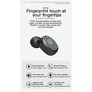 Wireless Headphones TWS Bluetooth 5.2 Earphones Stereo Headset Sport Earbuds with Microphone Flashlight for Smartphone. Pine