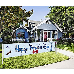Large Happy Father?¡¥s Day Banner, Fathers Day Decorations, Father?¡¥s Day Party Supplies Decoration, Fathers Day Party Backdrop (9.8 x 1.6 ft)