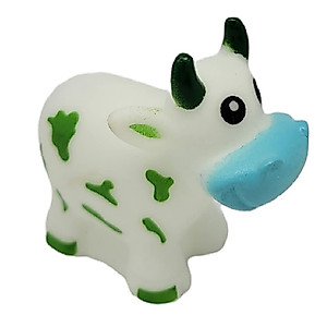 Colorful Rubber Water Squirting Cows (2.5") Squeeze and Squirt Water. Bathtub, Pool Toy for Kids. Safe and Non Toxic. Durable Party Favor. (12)