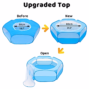 Amakunft Small Animal Pop-Up Playpen with Mesh Cover, 47'' x 23.6'' x 15'' Chicken Brooder Box, Play Pen Indoor Outdoor for Guinea Pigs, Bunny, Rabbits, Ferrets, Chinchillas, Kittens