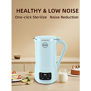 20oz Nut Milk Maker Machine - Multi-Functional Automatic Almond Milk Machine with 10 Blades, Plant-Based Milk, Oat, Soy, Oat, Dairy Free Beverages with 12 Hours Timer/Auto-clean/Boil（blue）