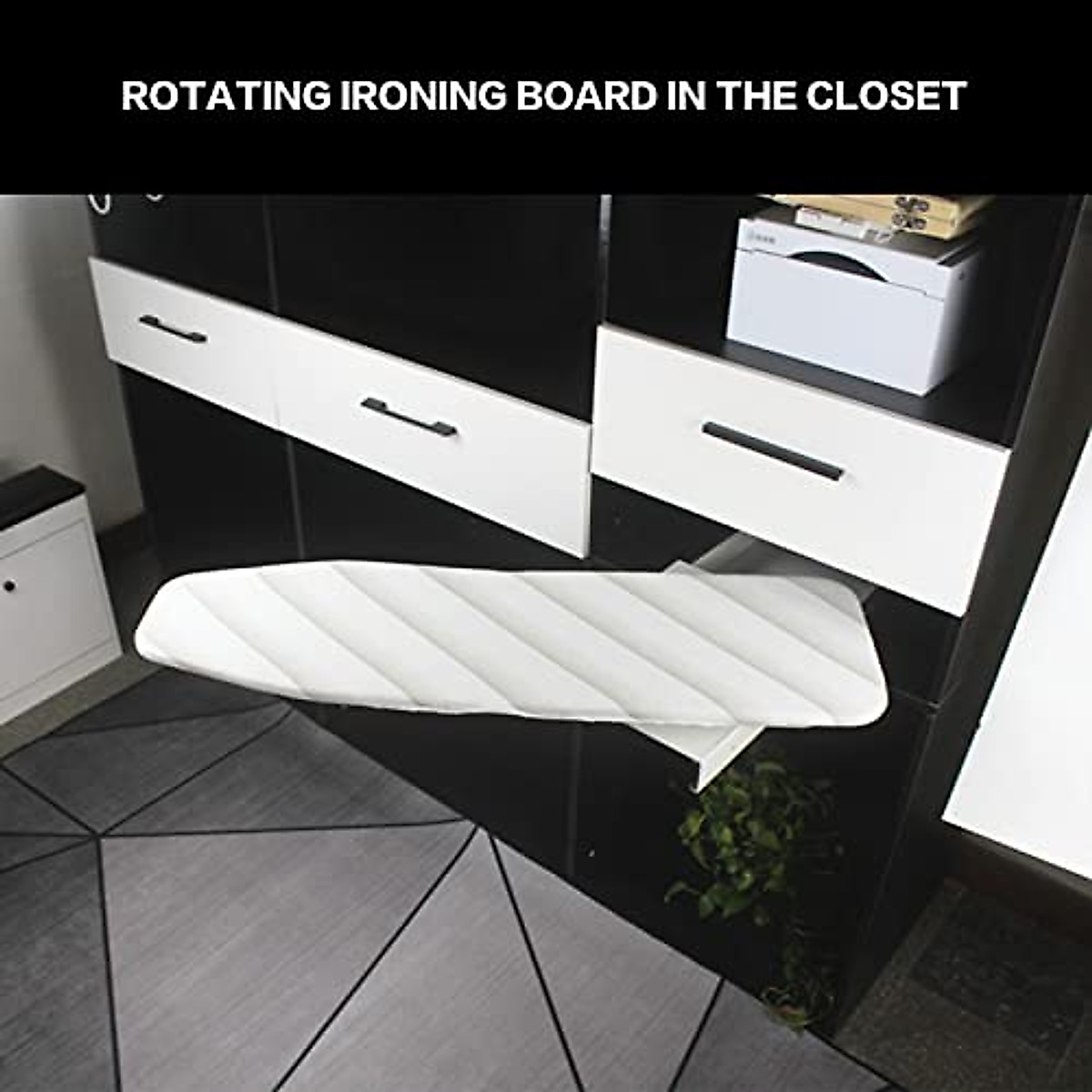 Closet Pull-Out Ironing Board Retractable 180 Degree Rotation Ironing Board Portable Folding Iron Board for Sewing, Craft Room, Household, Dorm 19.6" W x 13.7" D x 4.3" H