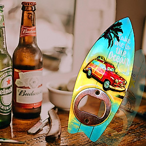 Beer Bottle Cap Opener , Set of 2 Surfboard Decorative Bottle Shape Beer Openers Beer Gift for Surfer Men Women
