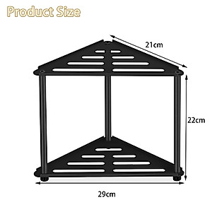 DOKU 2-Tier Corner Bathroom Counter Organizer, Stainless Steel Perfume Tray and Vanity Countertop Shelf, Makeup Bathroom Organizers and Storage for Bathroom, Dresser, Kitchen (Matte Black)