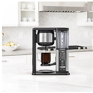 Ninja Specialty Coffee Maker CM400, Removable Water Reservoir, Glass Carafe, Single-Cup Brewing Fold Away Cup Platform