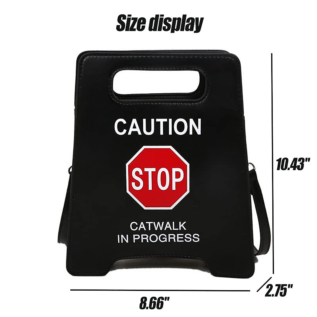 Novelty Shoulder Bag,Fashion Caution Tote Handbags Novelty Stop Sign Purse,Caution Shoulder Bag for Women Girls (Yellow)