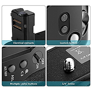 Neewer Vertical Battery Grip Replacement for Sony VG-C2EM, Compatible with Sony A7 II A7S II and A7R II Cameras with 2 Pieces 7.4V 1100mAh NP-FW50 Rechargeable Li-ion Batteries and Dual Charger