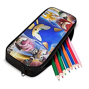 Ervkgm Cartoon Backpack School Bag Bookbag Cute 17 Inch with Lunch Bag Tote and Pencil Case Box Pouch Set for Boys Girls