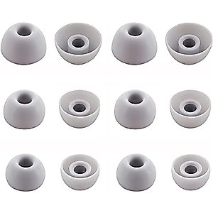 JNSA 12 PCS Replacement Ear Tip Eartip Compatible with Beats Studio Buds Earbud Headphones,Silicone Earbuds Tips S/M/L 3 Size 6 Pairs ,White (BFPSW6P)