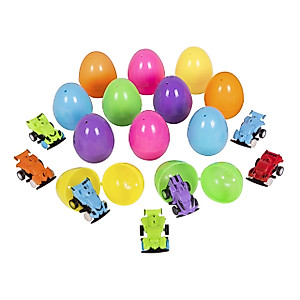 Kangaroo Prefilled Easter Eggs With Toys Inside (12-Pack) I Easter Egg Filled with Car for Kids - Boys & Girls I Surprise Pre Filled Easter Eggs With Toys inside Bulk | Great Treat for Toddlers