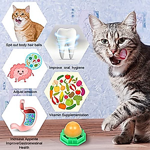 Tinideya 12 Pieces Cat Snacks Candy Ball Cat Licking Sugar Energy Ball Edible Catnip Balls Toy Kitten Sweet Ball Solid Candy for Cat Kitten (Green, Blue)