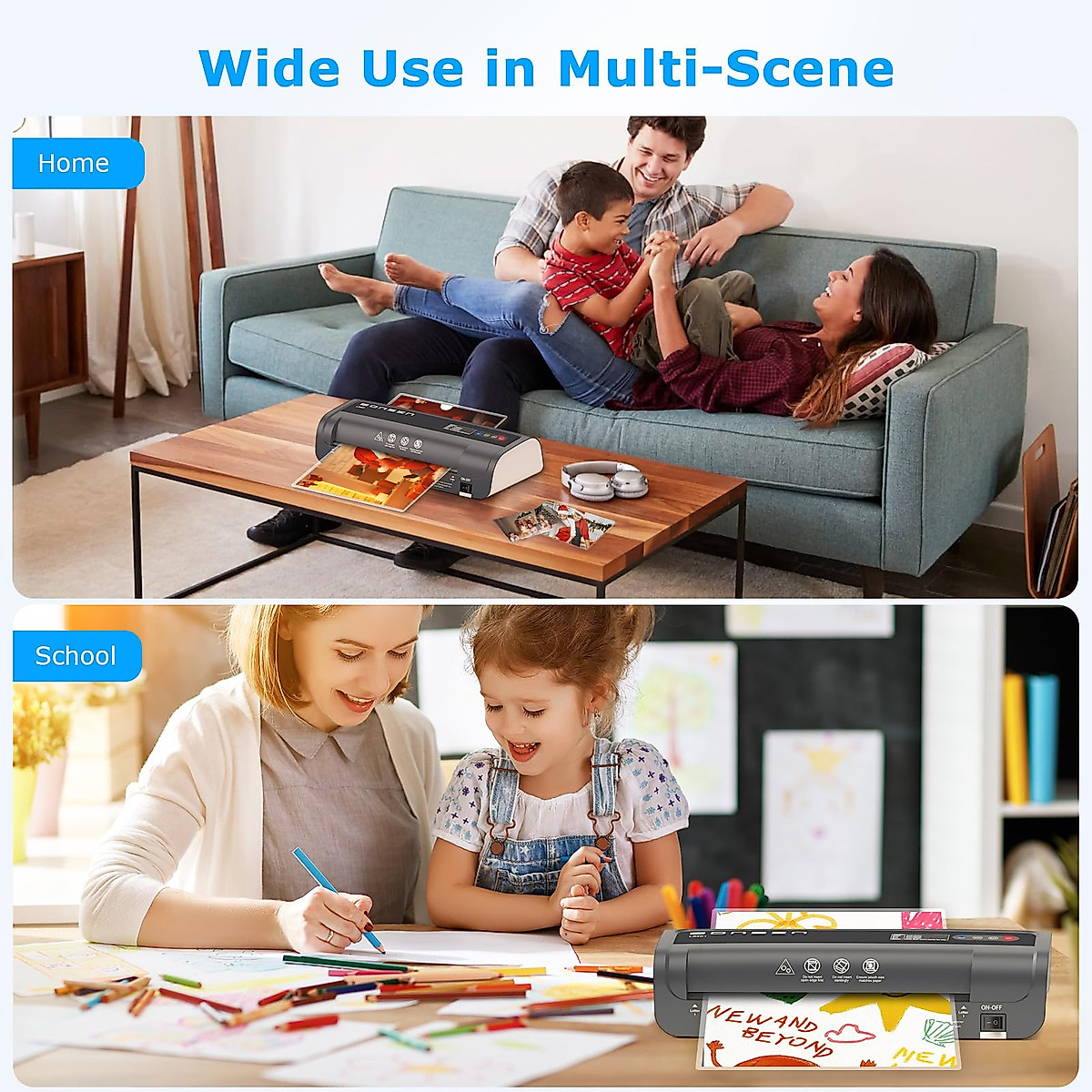 BONSEN Laminator Machine with Laminating Sheets 20 Pouches, 9-Inch Thermal Laminator for Home Office School Use, Personal 4-in-1 A4 Hot Cold Laminating Machine with Paper Trimmer and Corner Rounder