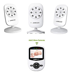 Video Baby Monitor with Camera and Infrared Night Vision, Two-Way Talkback, and Temperature Monitor - Long Range, Monitor Your Baby All Round The Clock,Include 2 Piece Outlet Protector … (2.4'')