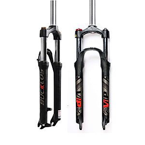 BUCKLOS 26/27.5/29 MTB Suspension Fork Travel 100mm, 28.6mm Straight Tube QR 9mm Crown Lockout Aluminum Alloy XC Mountain Bike Front Forks
