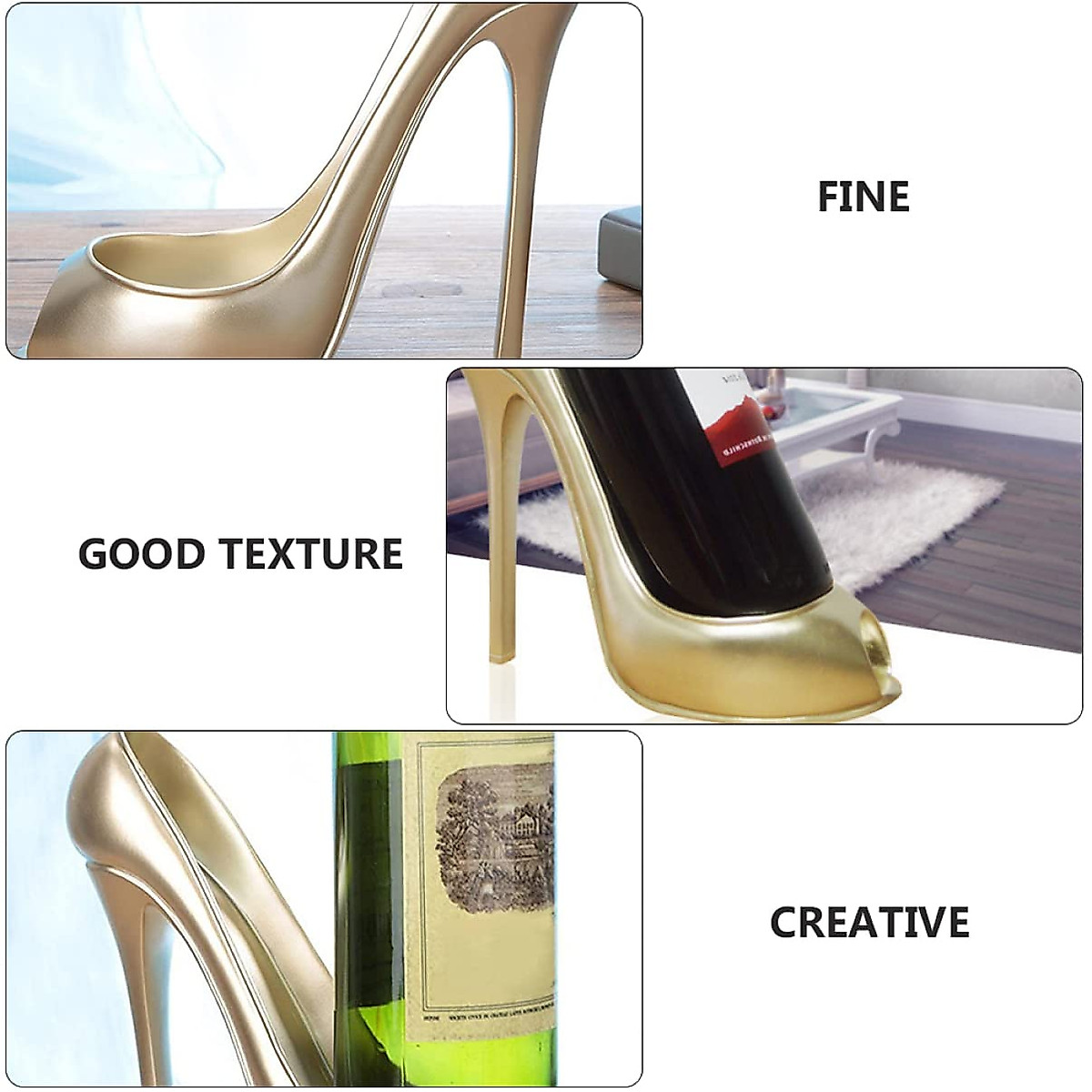 Cabilock 1pc Wine Rack Single Wine Bottle Rack Wine Display Wine Bottle Storage Shelf Decorative Bottle Single Wine Heel Holder Wine Holder Stand High Heels Individual Table Resin
