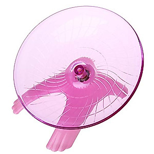 POPETPOP Flying Saucer Wheel Spinner Non Slip Run Disc for Hamsters Hedgehogs Small Pets Exercise Wheel (Pink)