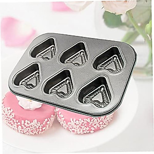 BESTonZON 3pcs 6 Heart Shaped Cake Pan Mini Muffins Mini Paper Cups Heart Pastry Heart Shaped Cupcake Pan Heart Cupcake Tray Baking Tray Baking Tools Cupcake Maker Bakeware Halloween