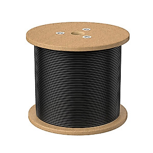 ShineKee Cat7 Bulk Ethernet Cable 660ft, Outdoor CAT 7 Shielded Riser (CMR) Ethernet Bulk Cable Reel 600Mhz Heavy-Duty Waterproof 26AWG S/STP Cat 7 Ethernet Spool, Black (660ft)