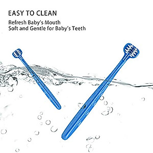 Baby Gifts Children 3 Sided Toothbrush, BPA Free Soft Bristle Easy Grip Manual Toothbrush for Kids Special Needs Training, 3D Toothbrush for Kids 0 1 2 3 4 5 6 7 8 9 10 11 12 Years Olds