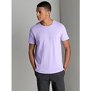 Fruit of the Loom Men's Recover Cotton T-Shirt Made with Sustainable, Low Impact Recycled Fiber, Lilac Petal, Medium