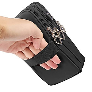 Small Crossbody Wallet Phone Bag Women Mini Shoulder Purse for iPhone 14 Pro Max 14 Plus iPhone 13 MIni 13 Pro Max 12 Pro Max XR 11 Pro Max X XS Max BLU Bold N2 G90 G91 TCL 30 Z 6.1 (Black)