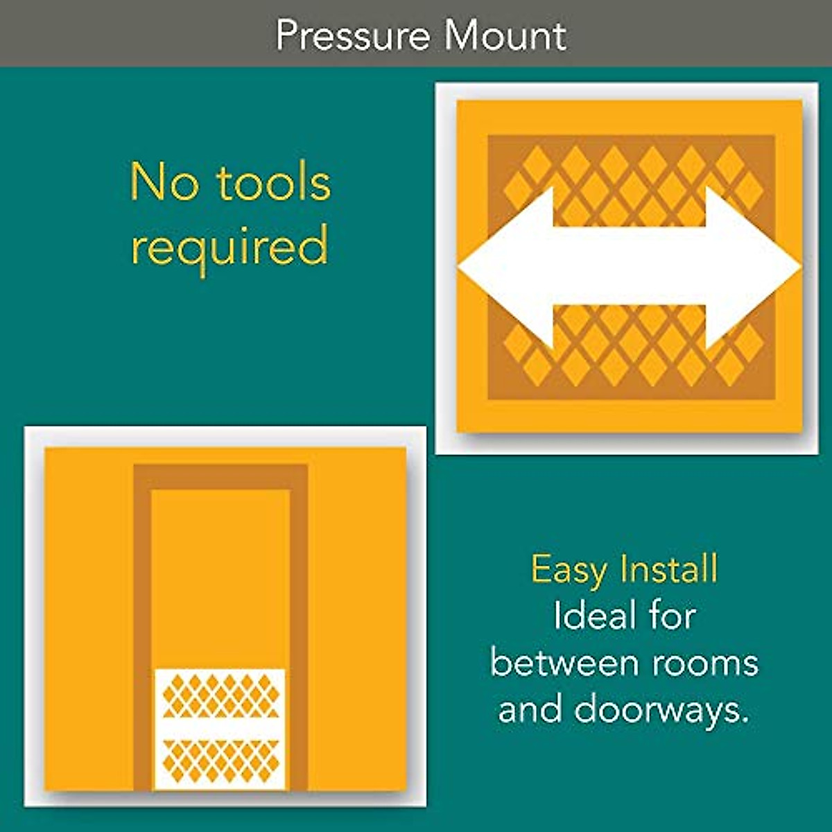 MYPET North States 50" Extra Wide Wire Mesh Petgate. Hassle free install with no tools. Pressure Mount. Fits 29.5"-50" wide (31" Tall, Sustainable Hardwood)