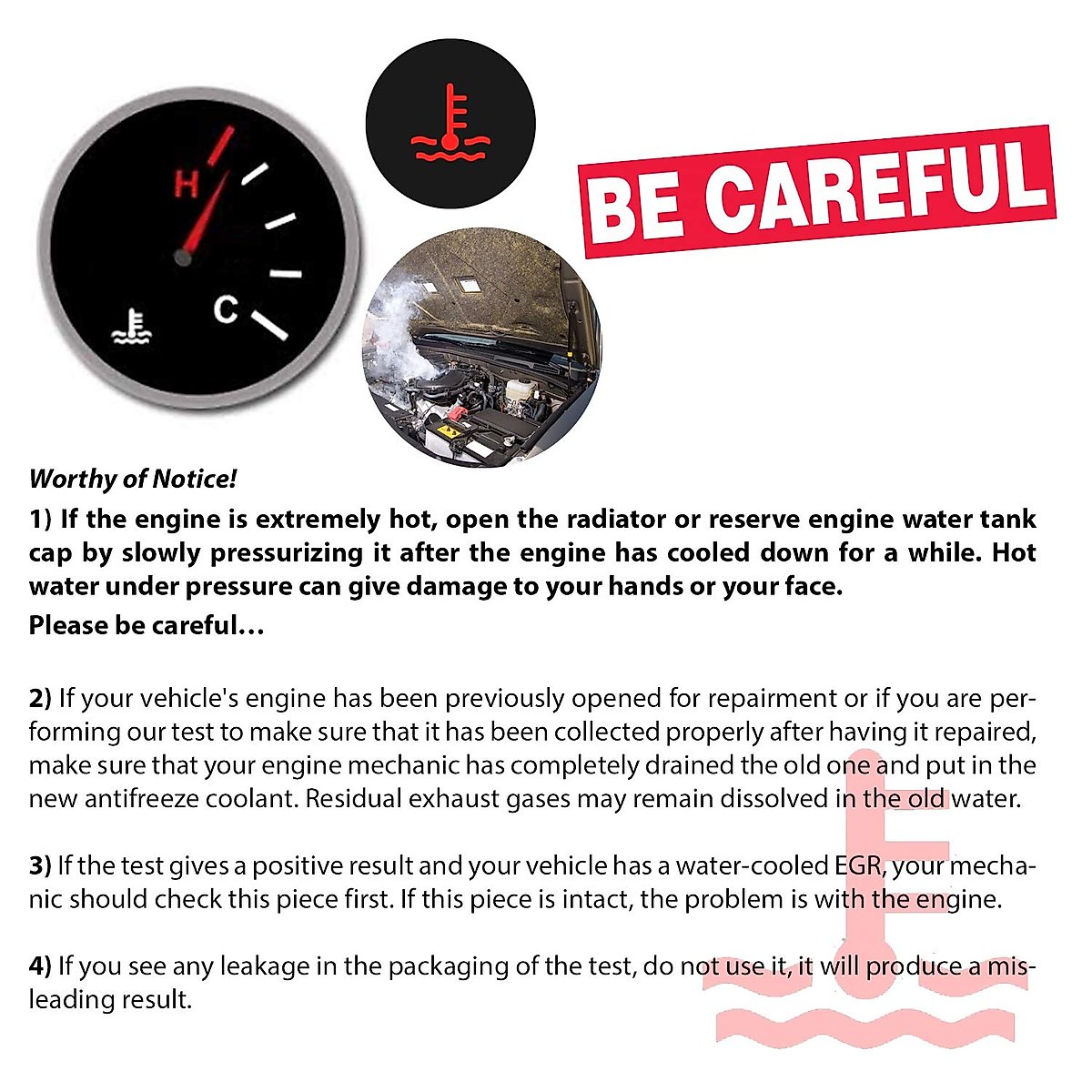 CS Motor Test, CS Engine Combustion Real-TIME Leak Tester - Cylinder Head Gasket CO2 Head Tester - Test While Driving - Petrol Diesel Gas - Engine Under Load Head Gasket Test Kit- 2 PCS in a Box