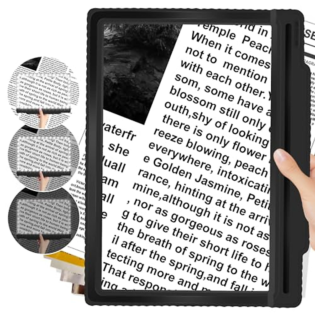 5X Magnifying Glass with Light 43 Ultra-Bright LEDs, Large Page Magnifying Glass for Reading, Lightweight Handheld Magnifier for Elderly People,Low Vision,Book Lovers