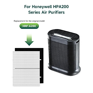 HPA200 Replacement Filter R Compatible with Honeywell Air Purifier 200 Series, 2 H13 True HEPA Filters with 4 Pre-Cut Carbon Filters, Part# HRF-ARVP200