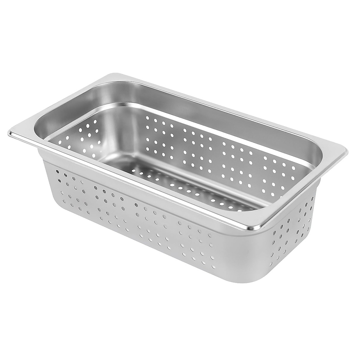 DYNAMI 2-Pack Anti-Jam Perforated Stainless Steel Steam Table Pan, 1/3 Size, 4" Deep Commercial Chafing Steam Table Pan Hotel Pans,Catering Food Pan (2-Pack,1/3 Size, 4" Deep)